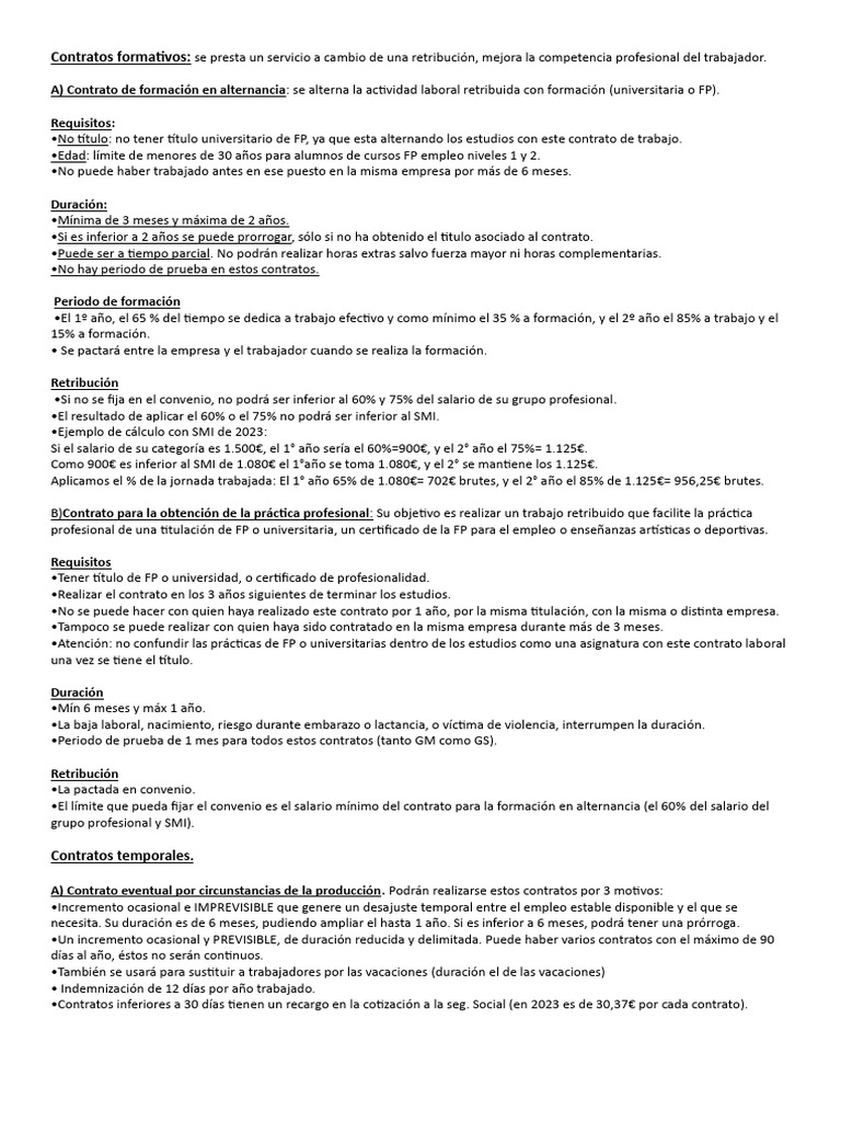 Guía de Contratos Laborales 2023 | PDF | Salario | Salario mínimo