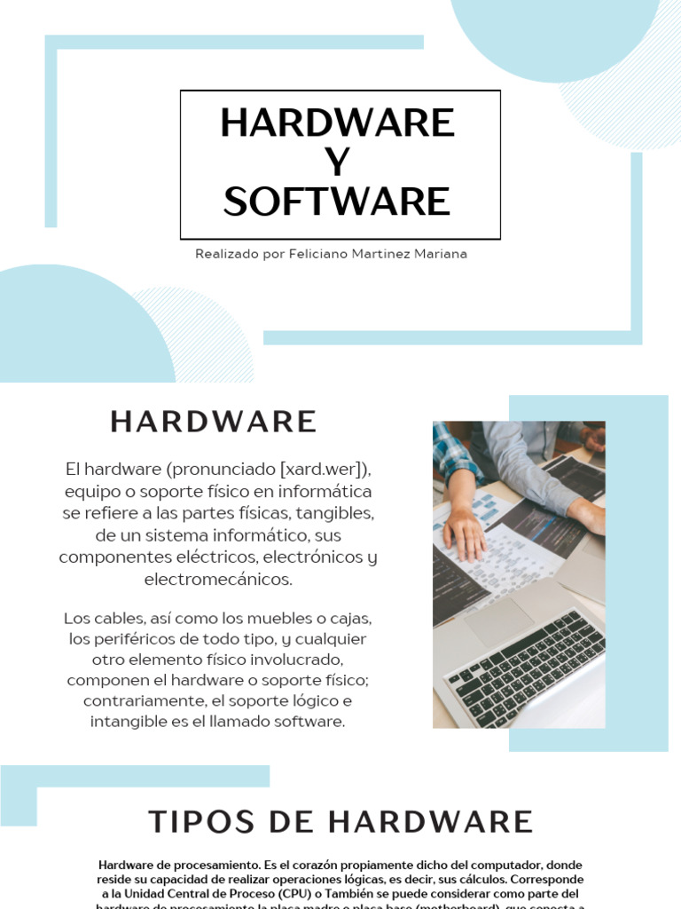Presentacion de Hardware y Software | PDF | Hardware de la computadora | Programación