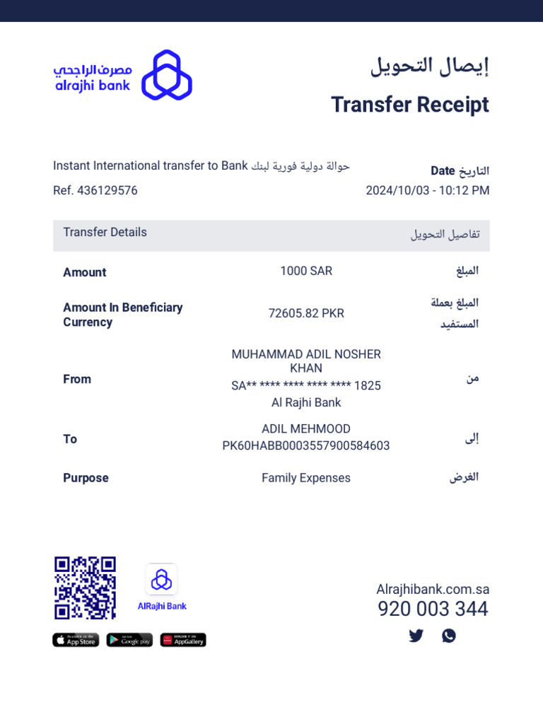 International Transfer Receipt | PDF