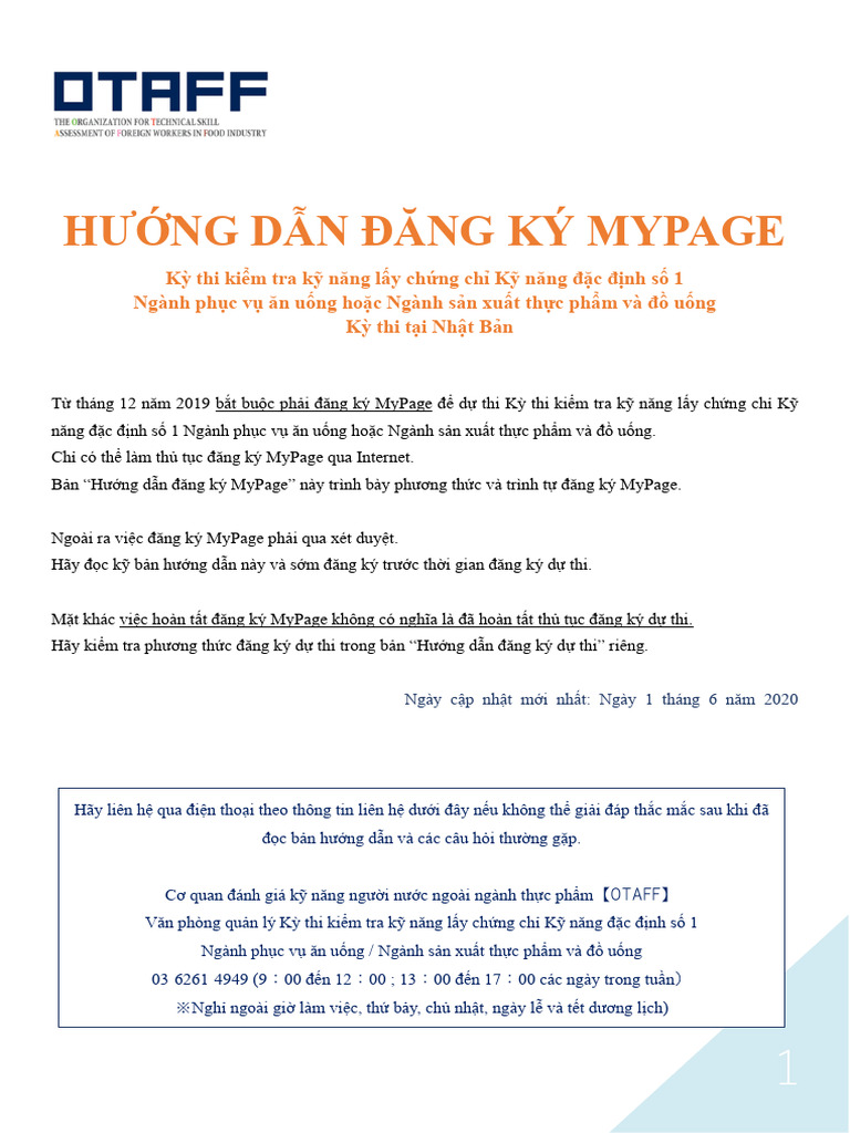 Hướng Dẫn Đăng Ký My Page | PDF