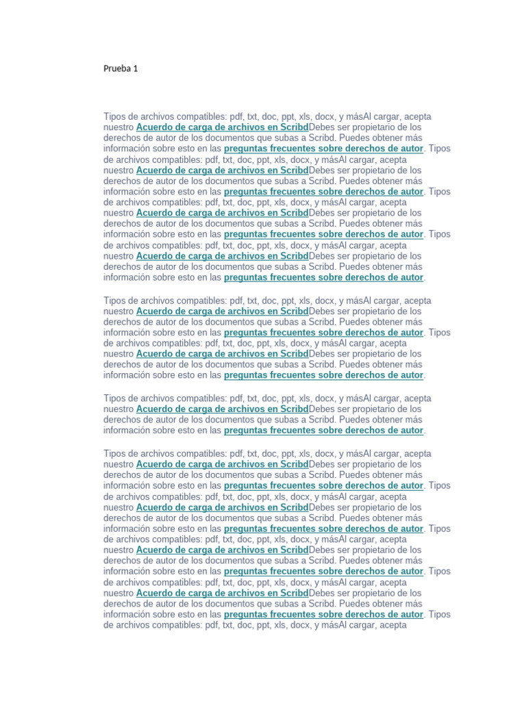 Prueba 1 | PDF | Scribd | Datos de computadora