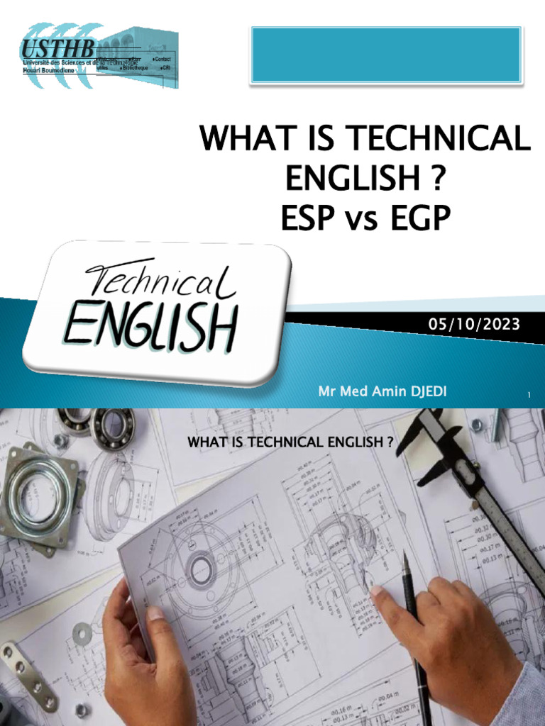 COURS 1 Chapter One What Is Technical English DJEDI | PDF | Jargon ...