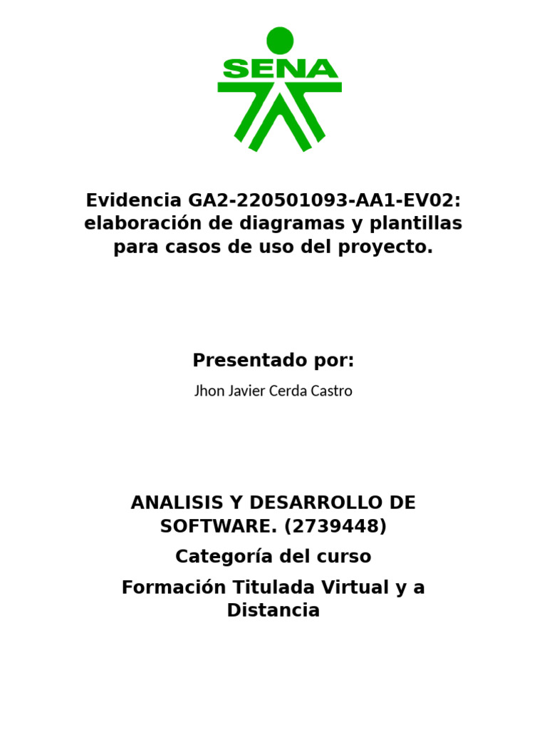 Elaboración de Diagramas y Plantillas para Casos de Uso Del Proyecto. | PDF | Software | Caso de uso