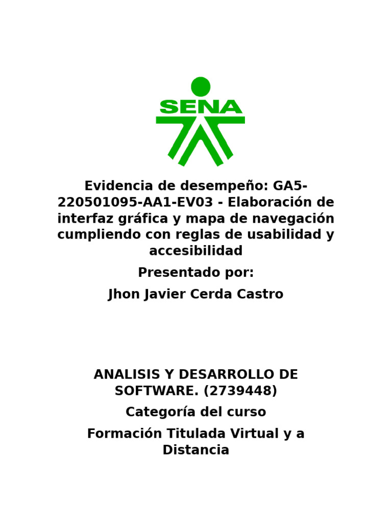 Elaboración de Interfaz Gráfica y Mapa de Navegación Cumpliendo Con ...