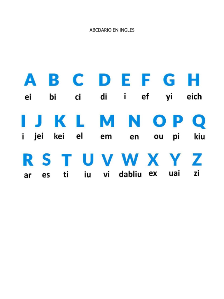 Abcdario en Ingles 2024 | PDF
