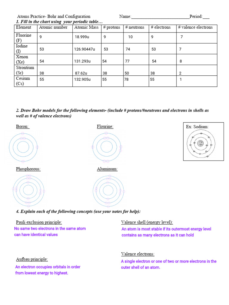 Kami Export - Sanvi Simlote - Atoms - Bohr and Configuration Practice ...