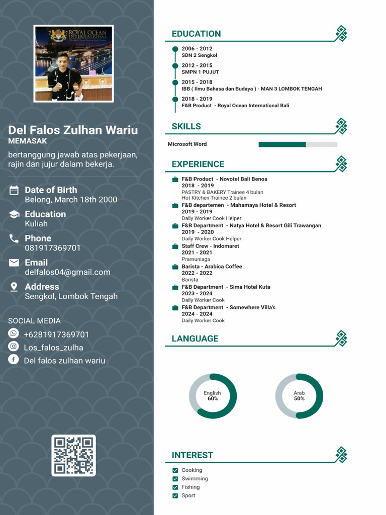 CV F&B Product (Falos) | PDF