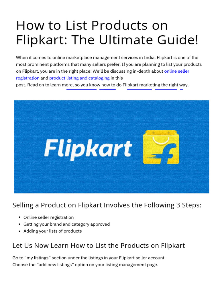Flipkart Product Listing Guide | PDF | Brand | Stocks