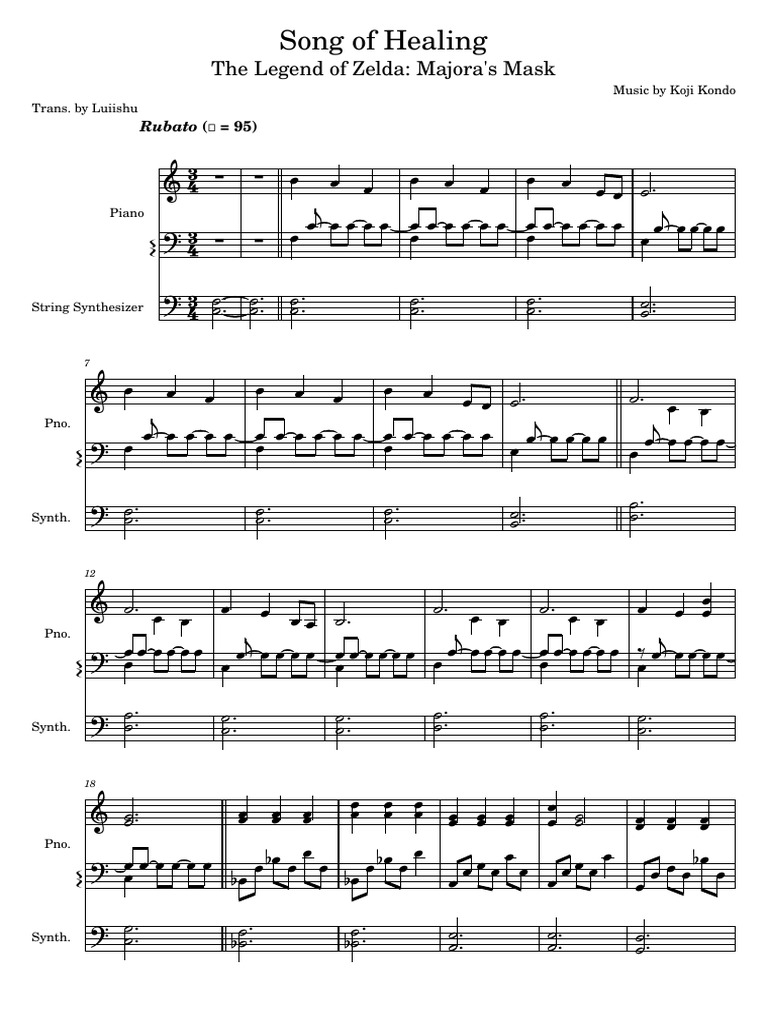 The Legend of Zelda Majoras Mask Song of Healing | PDF | The Legend Of Zelda | Nintendo