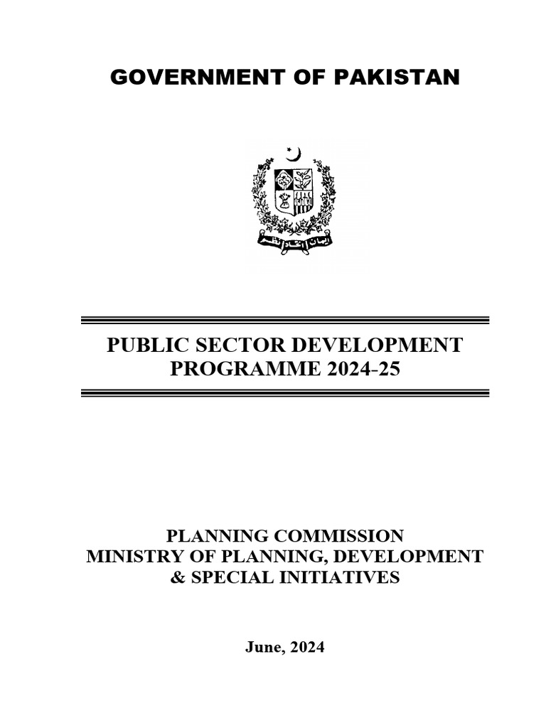 PSDP 2024-25 Final (1100) | PDF | Government Of Pakistan | Pakistan