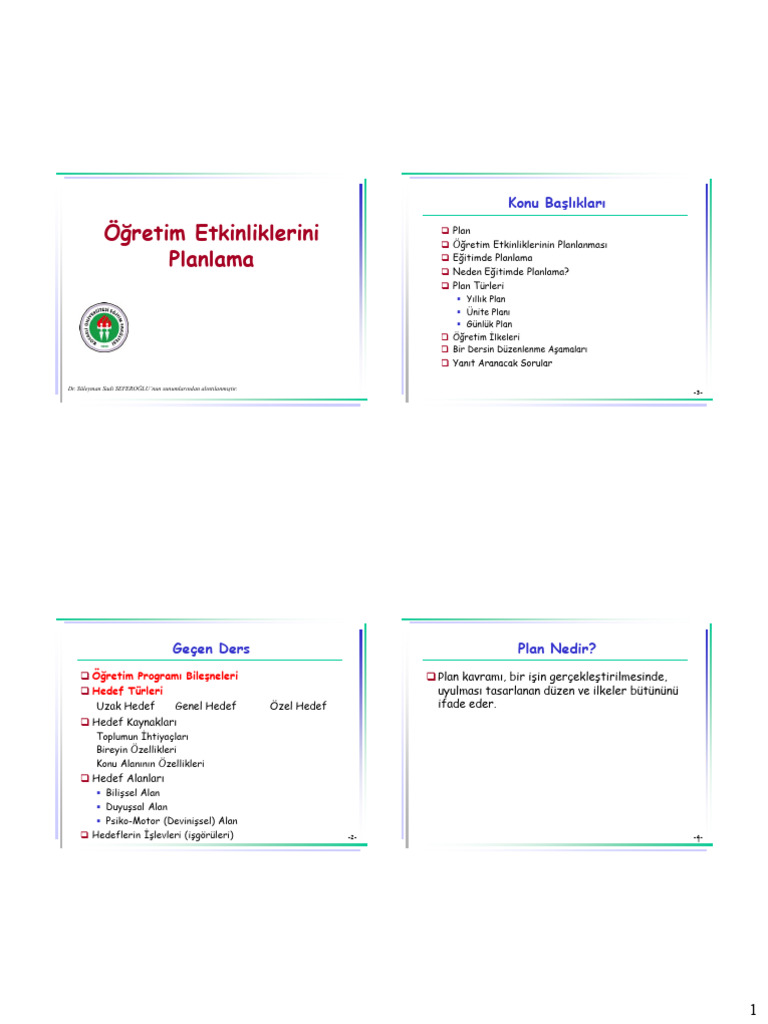 Planlama Sunu 3 Hafta 2 | PDF