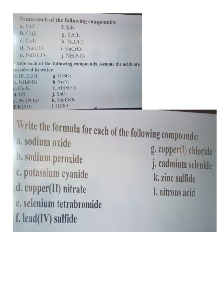 Chemical Formula Worksheet | PDF