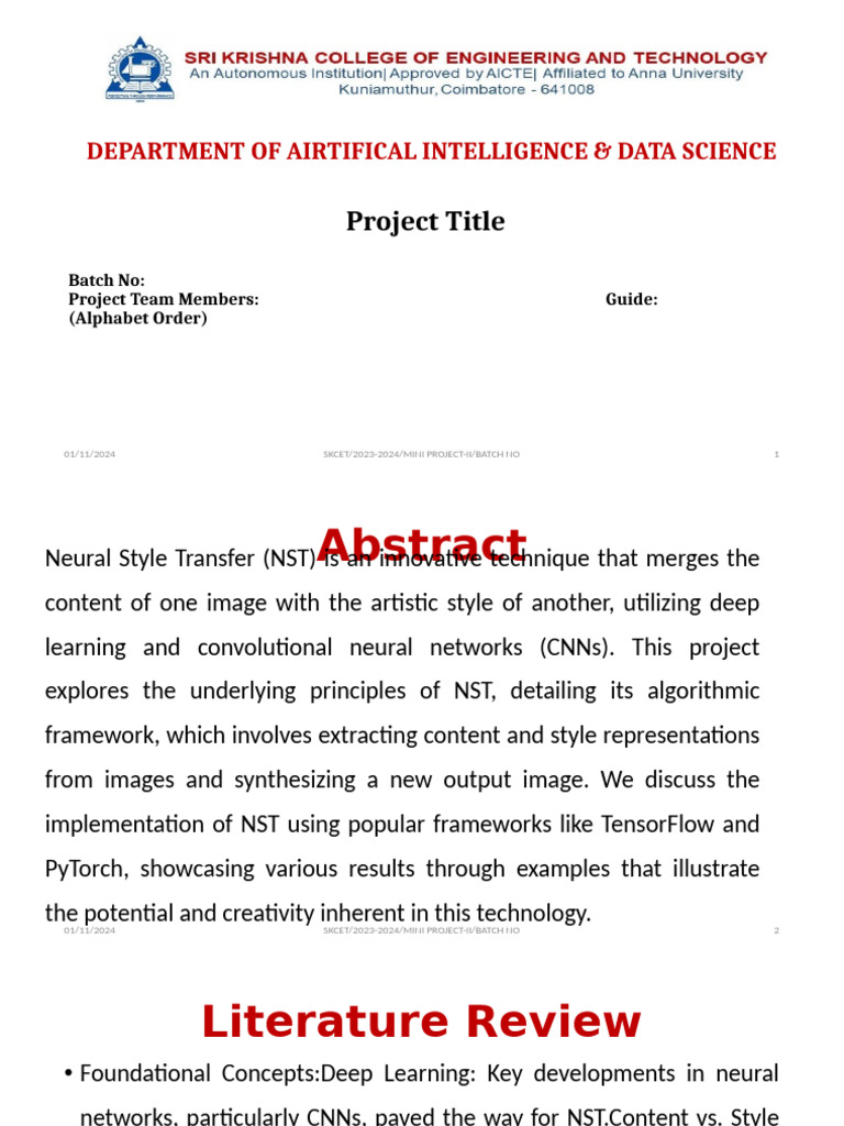 Template-Mini Project - Review 0 | PDF | Artificial Neural Network ...