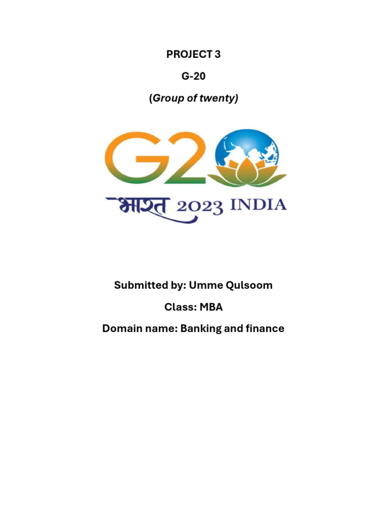 G20 Project 3 | PDF | Economies | Global Politics