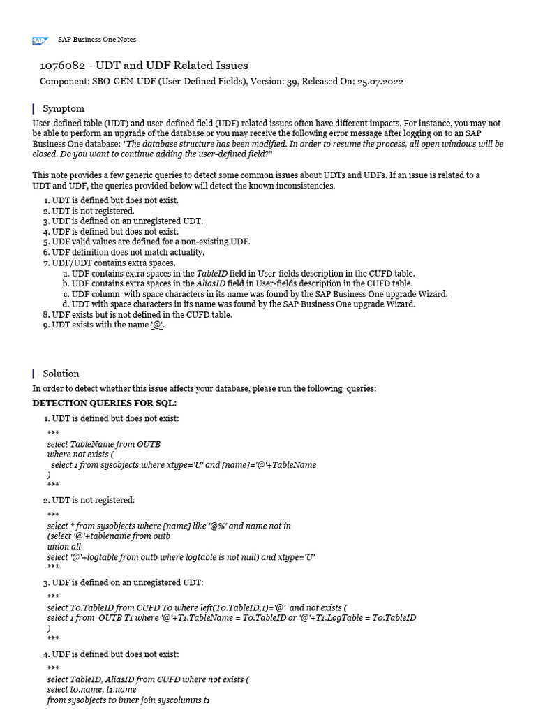 UDT and UDF Related Issues | PDF | Databases | Information Technology