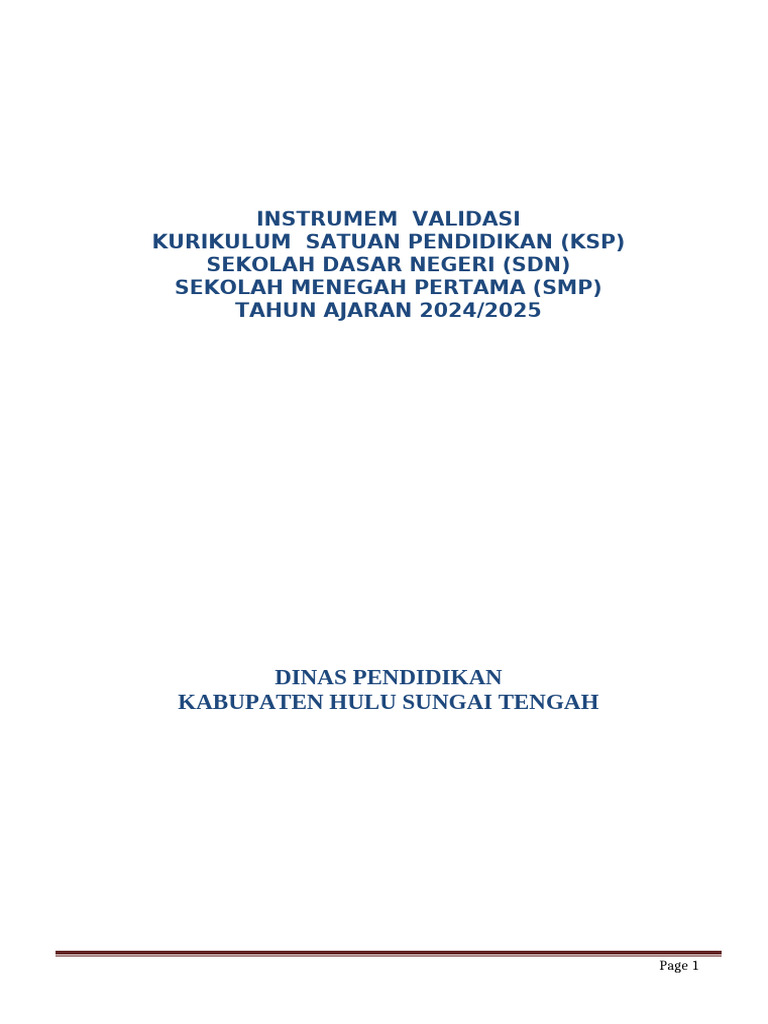 3 - Instrumen Validasi - KOSP SDSMP 2024 | PDF