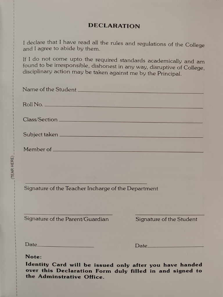 Declaration Form | PDF