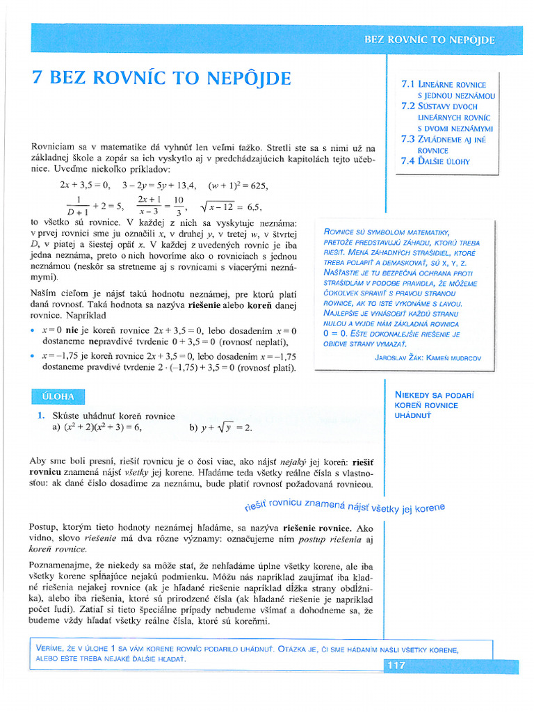 Ucebnica 1.roc. Rovnice | PDF