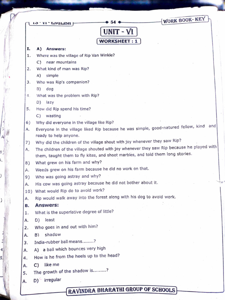6th ENGLISH UNIT 6 | PDF | Kaa | Baloo