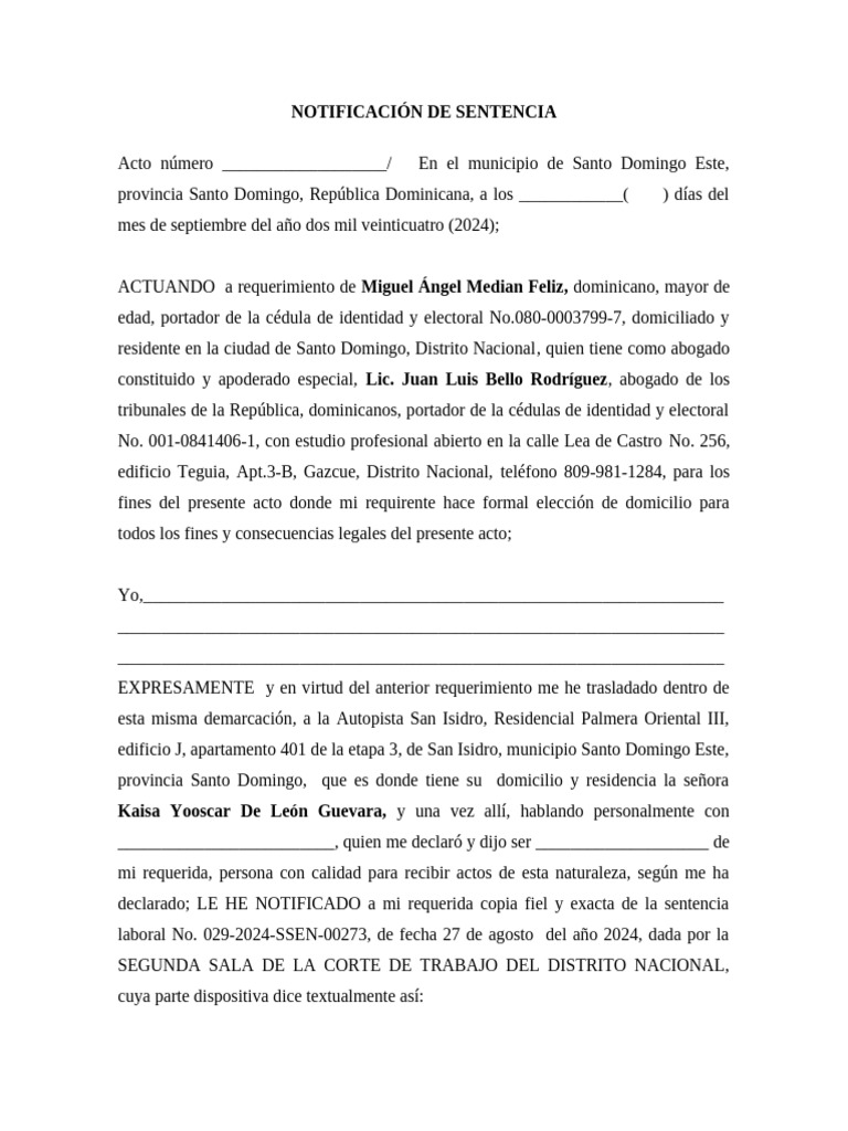 Notificacion Sentencia Corte Apelalción | PDF | Sentencia (ley) | Apelación