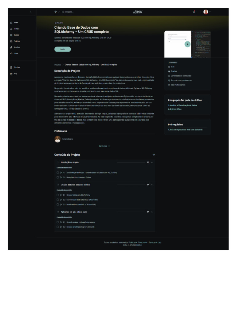 Criando Base de Dados Com SQLAlchemy - Um CRUD Completo | PDF Criando Base de Dados Com SQLAlchemy - Um CRUD Completo | PDF