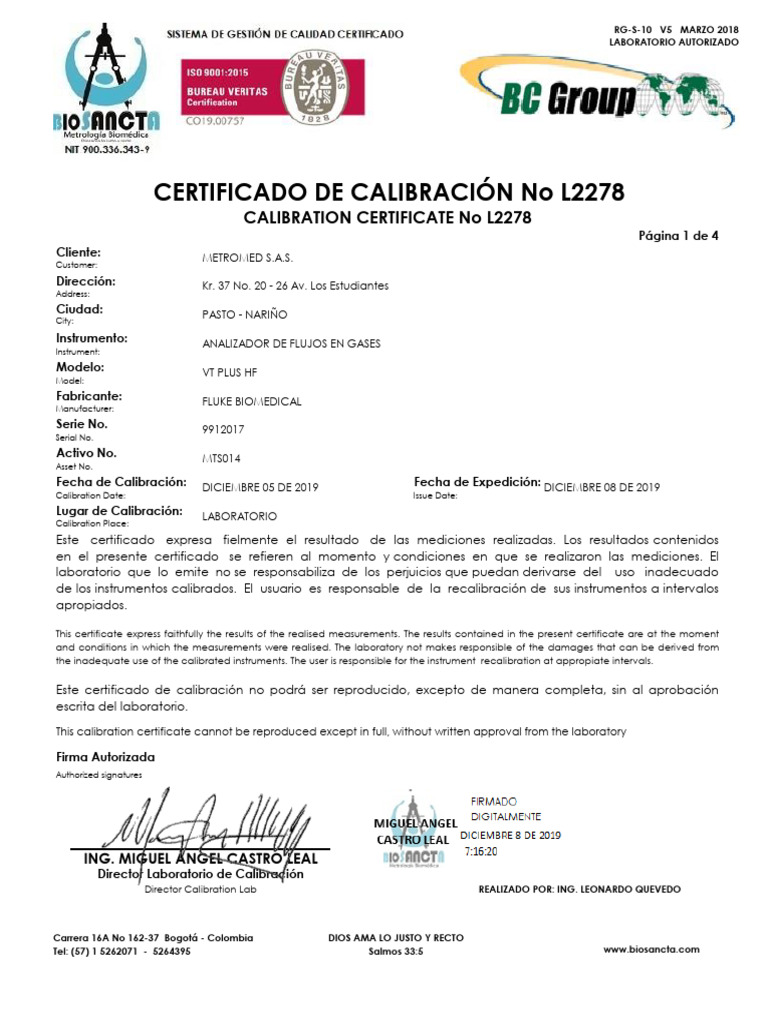 L2278 Analizador Flujo de Gase VT Plus 05-12-2019 | PDF | Física ...