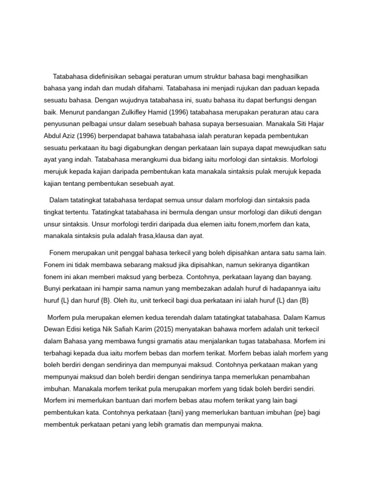 Asas Tatabahasa | PDF