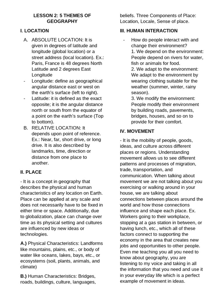 LESSON 2 Elective | PDF | Earth Sciences | Geography