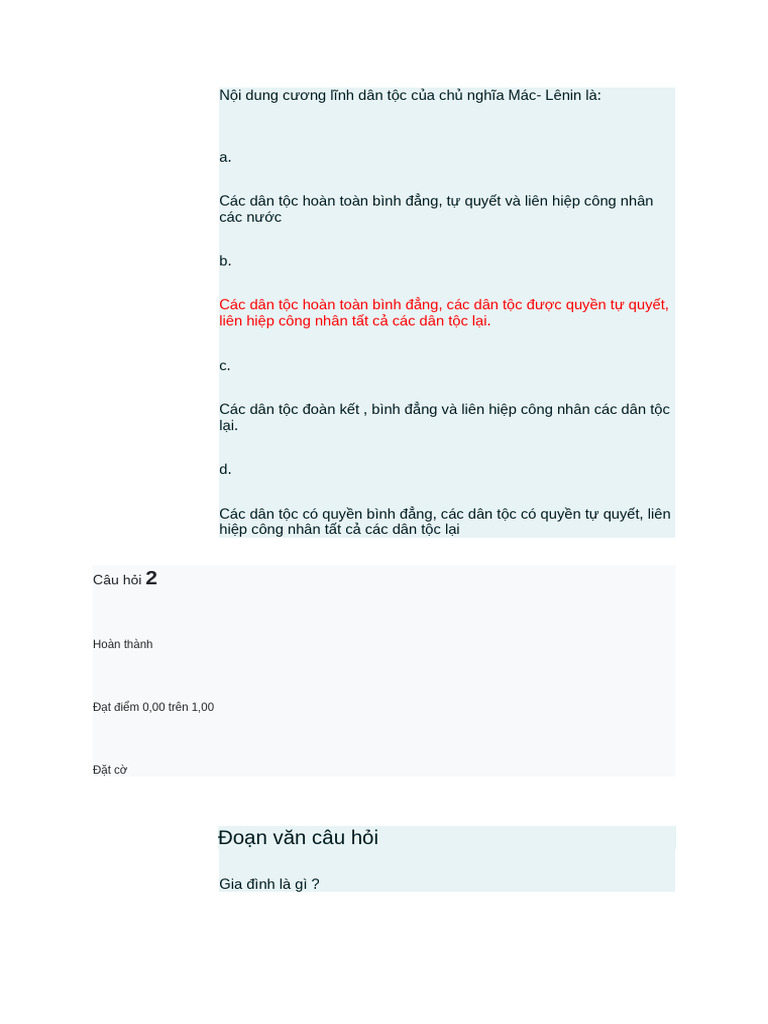 trắc ngiệm cnxhkh c4 | PDF