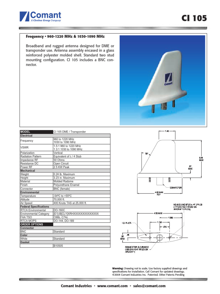 Ci 105 Transponder Antenna | PDF