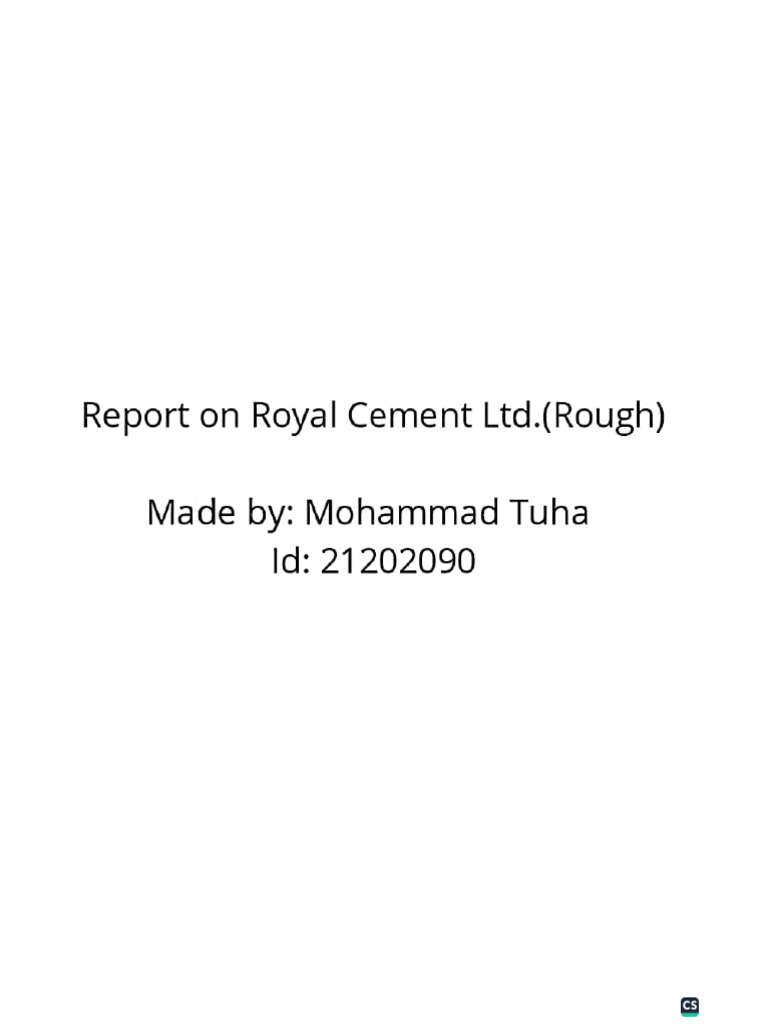 Royal Cement LTD | PDF