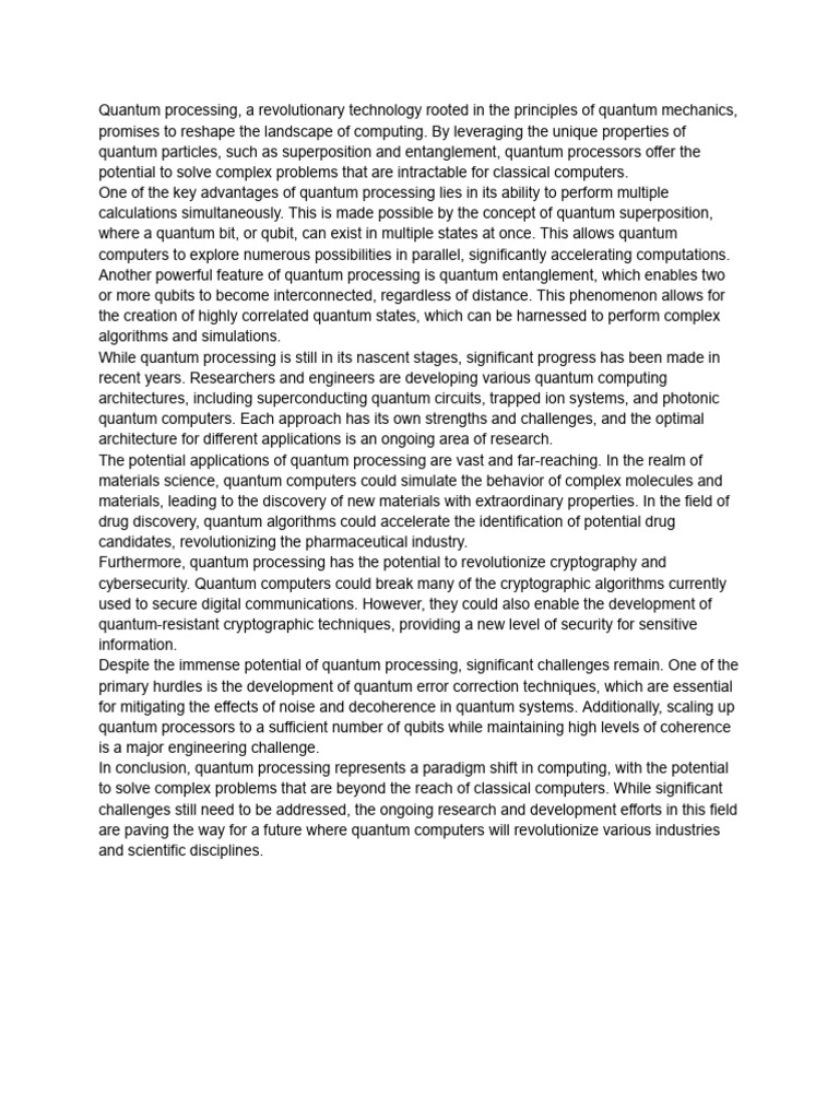 Quantum Processing | PDF | Quantum Computing | Physics