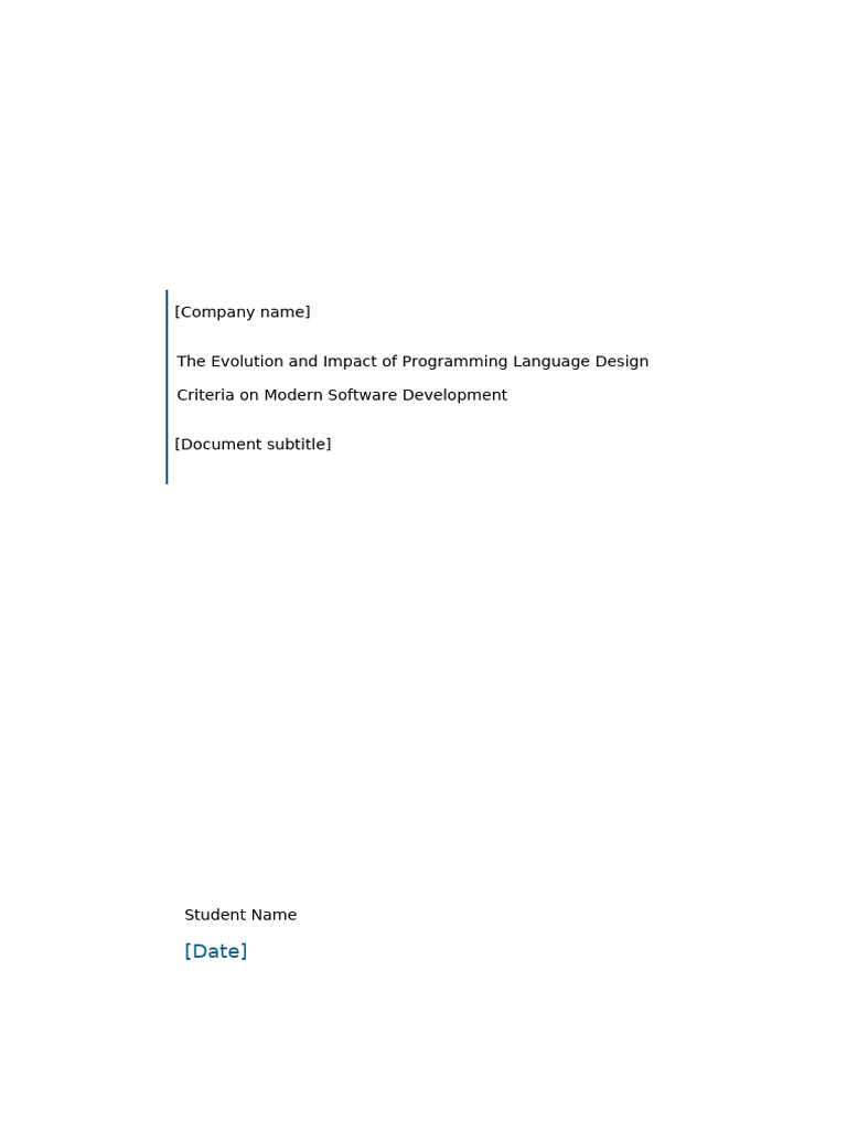 The Evolution and Impact of Programming Language Design Criteria On ...