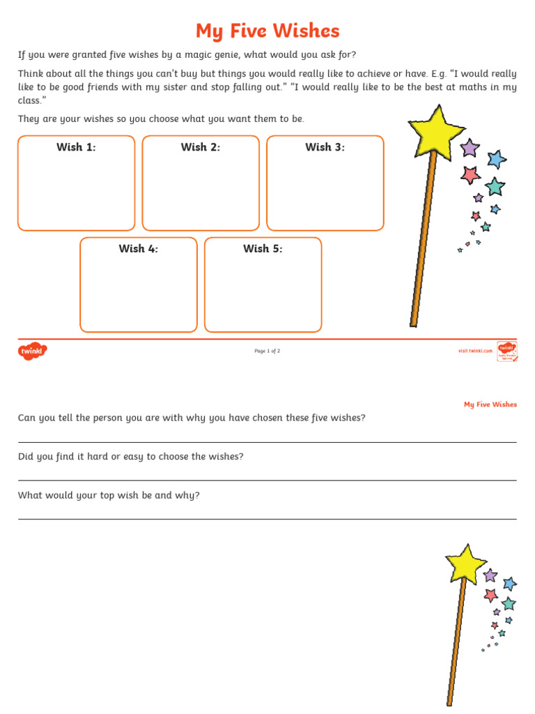 My Five Wishes: Reflecting on Dreams | PDF