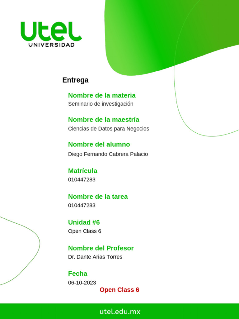 Open Class 6 Diego Cabrera | PDF | Business | Marketing