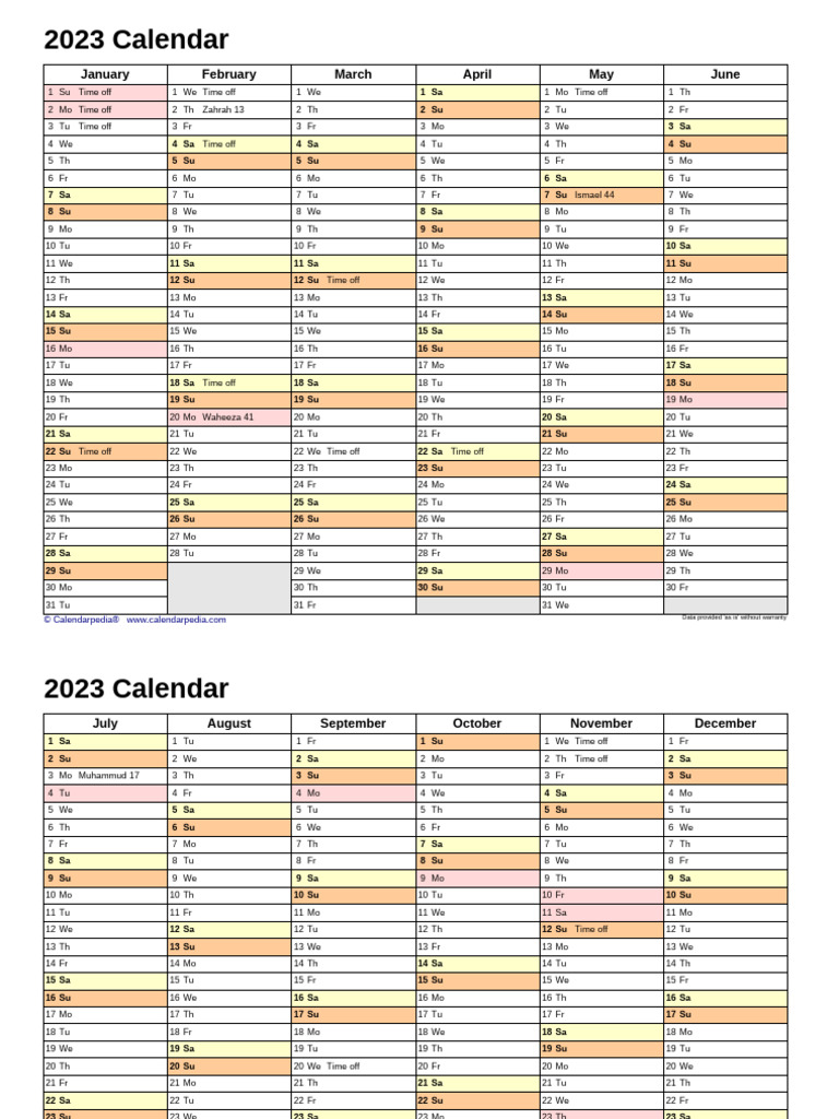 2023 Calendar Landscape 2 Pages | PDF