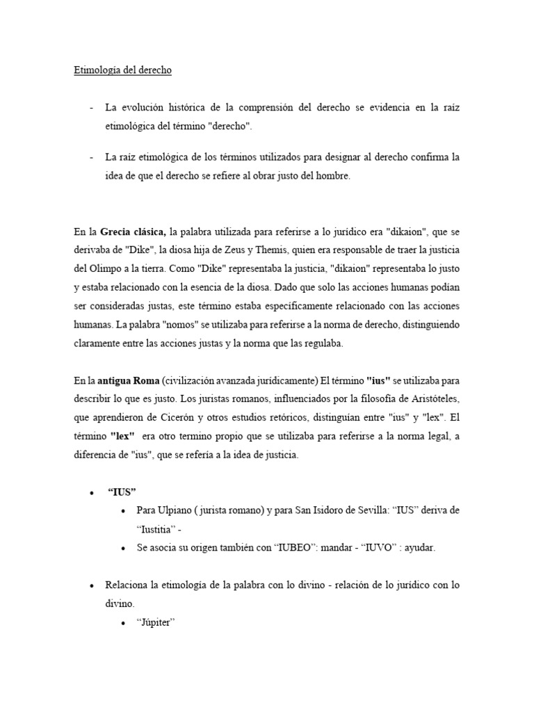 Etimología Del Termino Derecho | PDF | Justicia | Crimen y violencia