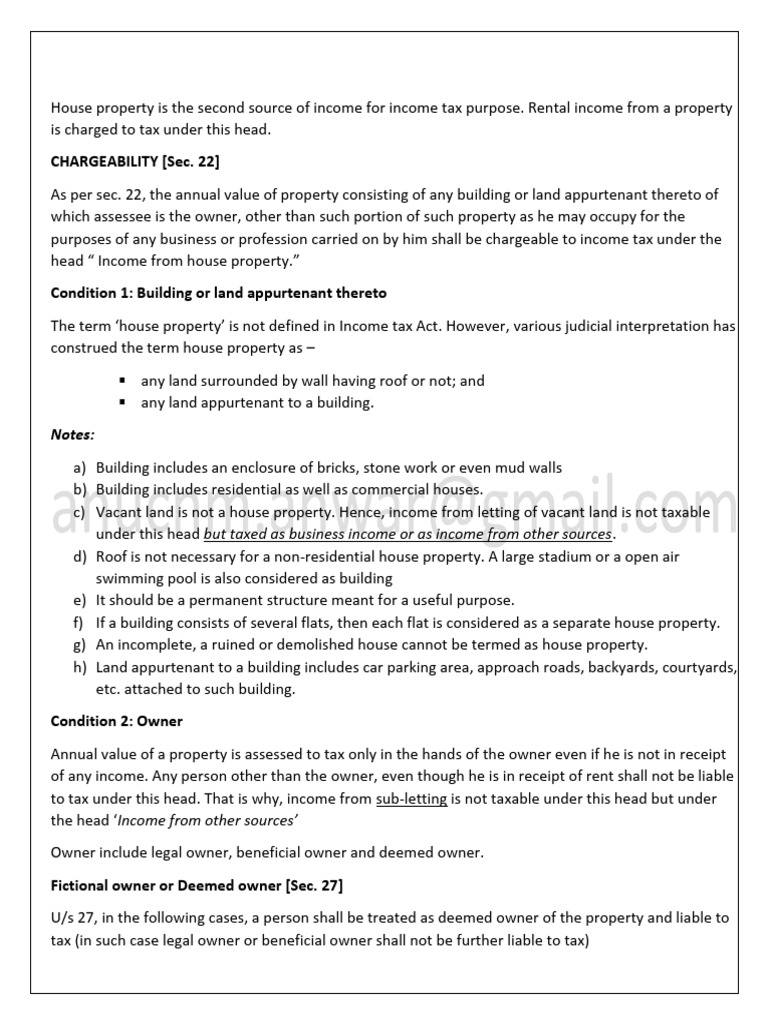 Income Tax on House Property | PDF | Tax Deduction | Loans