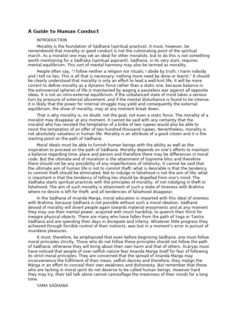 A Guide To Human Conduct | PDF | Mind | Nonviolence