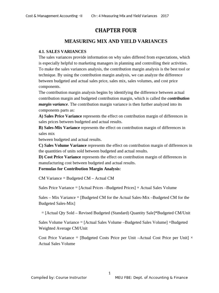 CH 4 | PDF | Variance | Prices