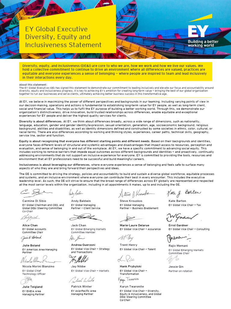 EY Commitment to Diversity and Inclusion | PDF | Identity (Social ...