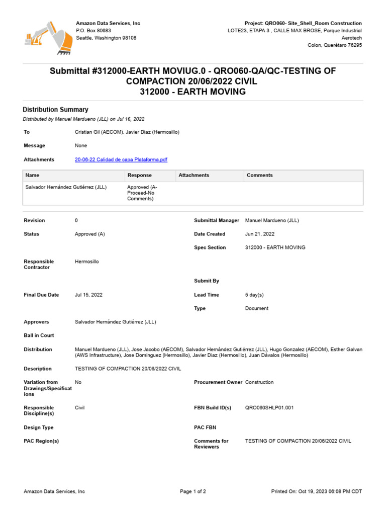 QRO060 Compaction Testing Report | PDF