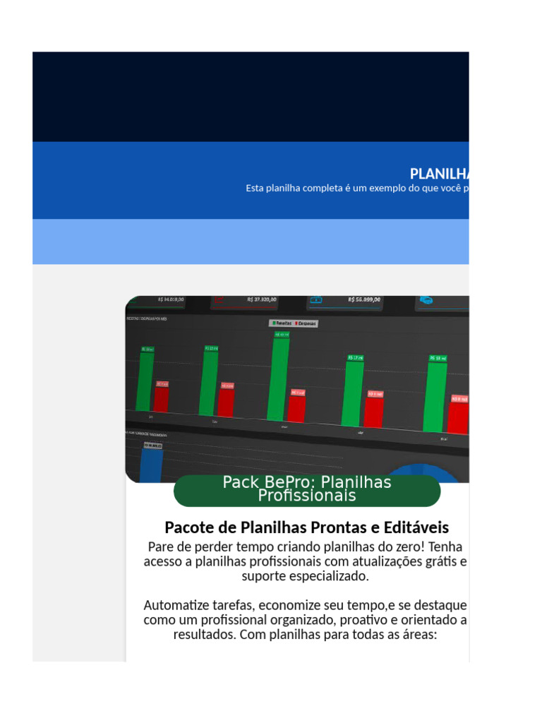 Planilhas Profissionais para Controle Financeiro | PDF | Microsoft ...