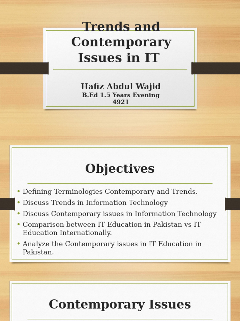 Trends and Contemporary Issues in IT Education Presentation by HAFIZ ...