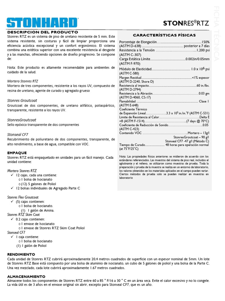 Ft-Stonres Datasheet | PDF | Hogar, jardinería y bricolaje | Tecnología