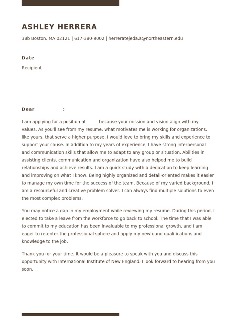 Cover Letter Template | PDF