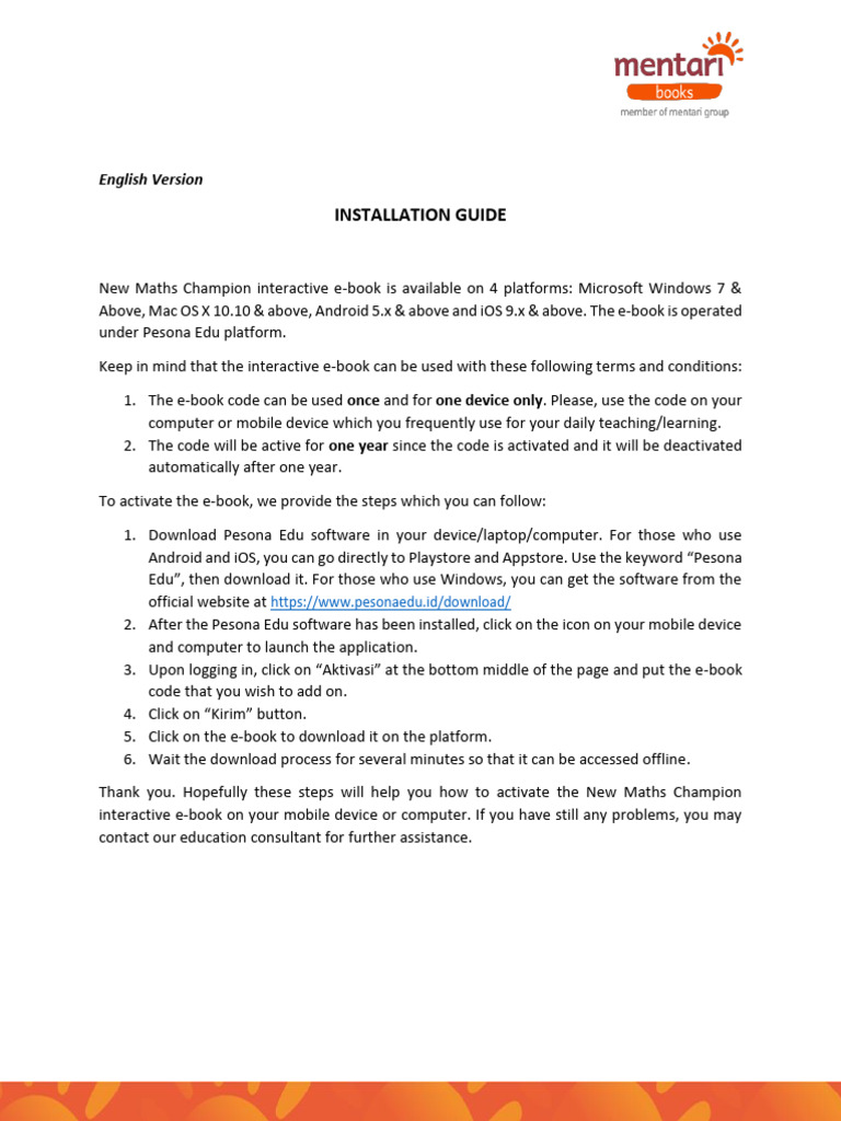 INSTALLATION GUIDE - NMC Interactive Ebook | PDF