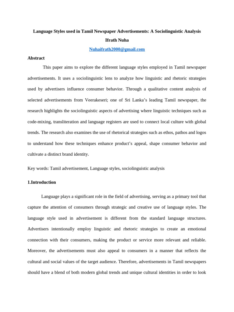 Language Styles - 113301 | PDF | Advertising | Credibility