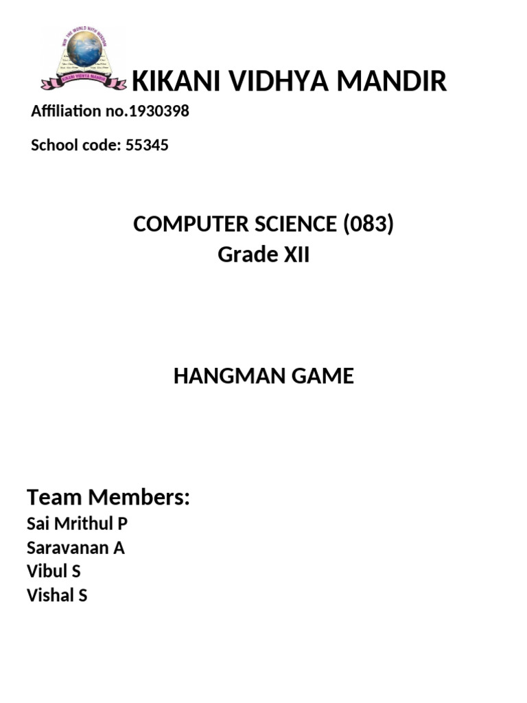 GRADE 12 CS PROJECT (2nd Final) | PDF | Control Flow | Databases