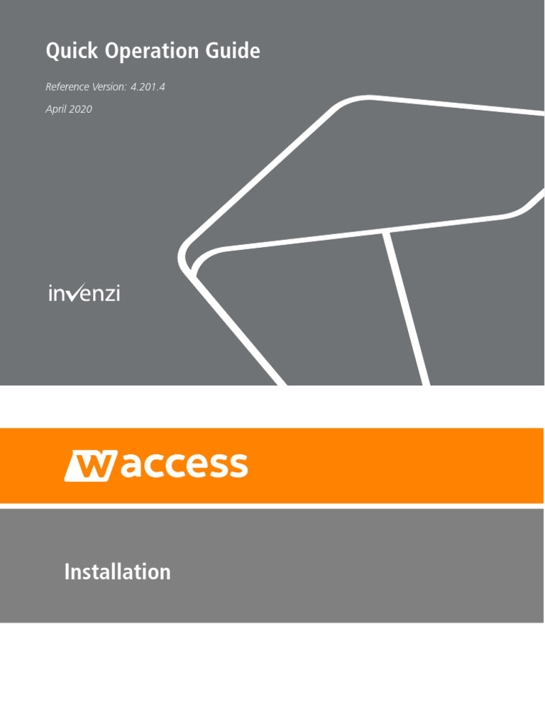Invenzi - W-Access Quick Operation Guide - v0 - en | PDF | Databases | Computing